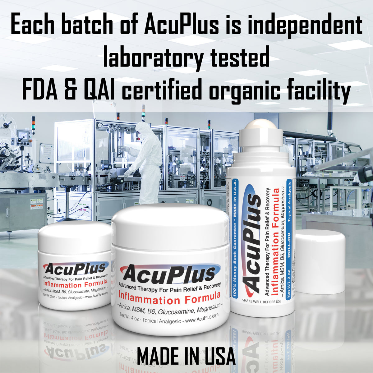 AcuPlus Pain Relief Cream, 4 Oz. - Pain Reliever For Muscle Pain | AcuPlus